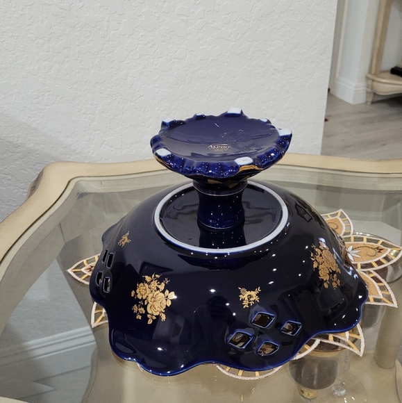 Alpine Cuisine | Accents | Vintage Alpine Cuisine Navy Pedestal Plate ...